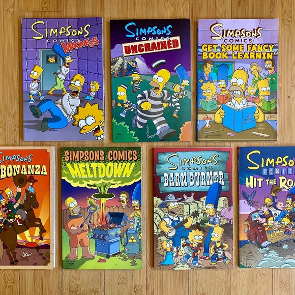 BONGO | Accents | Lot Of 7 Simpsons Comics Bongo Barn Burner Madness ...